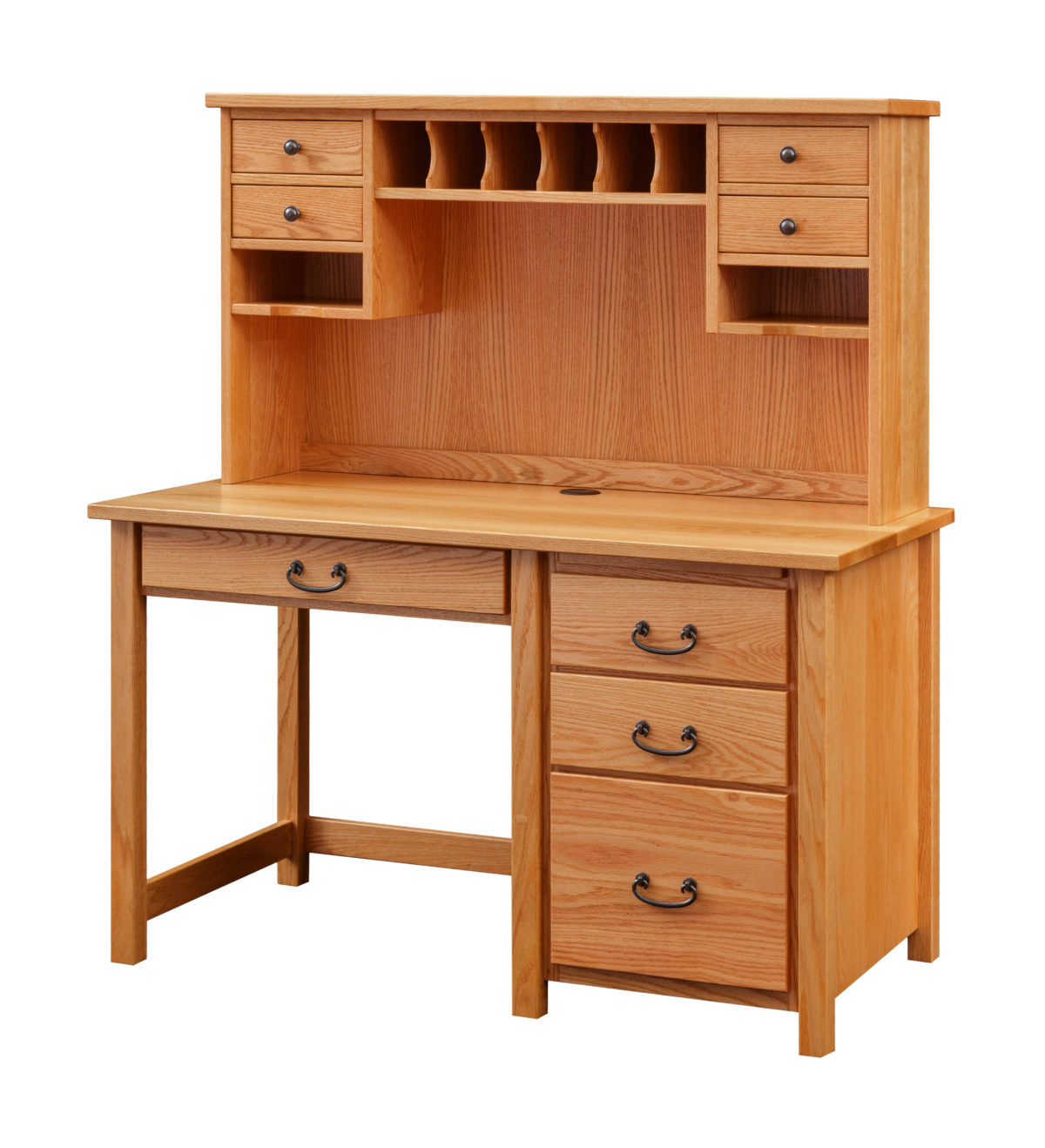 ESHTON SINGLE PEDESTAL DESK & SMALL HUTCH - Buxtons Quality Furniture